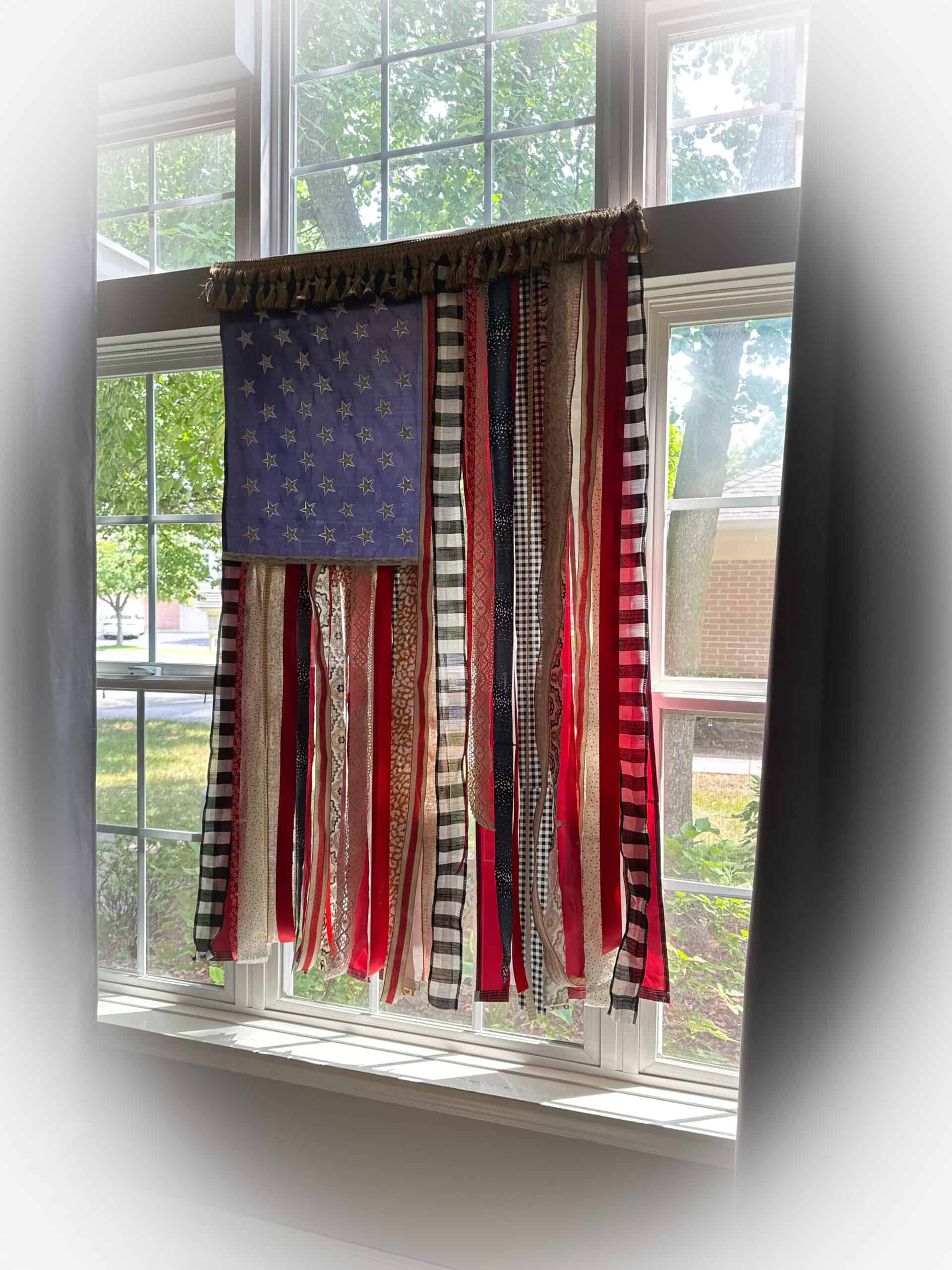 DIY Upcycled Flag Wall Hanging - Home